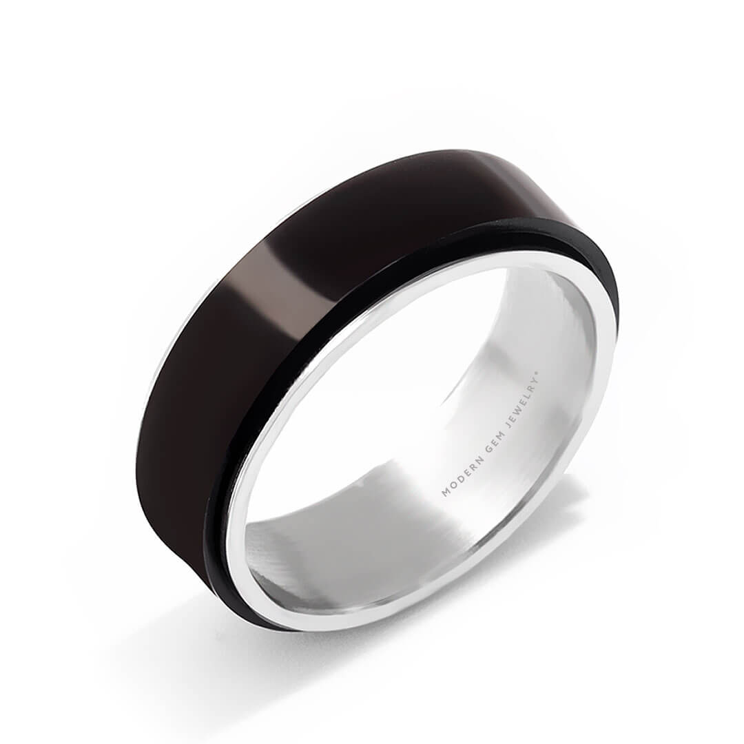 Men s Wedding Rings Black 18K Gold Modern Gem Jewelry Saratti 18K Gold Rose