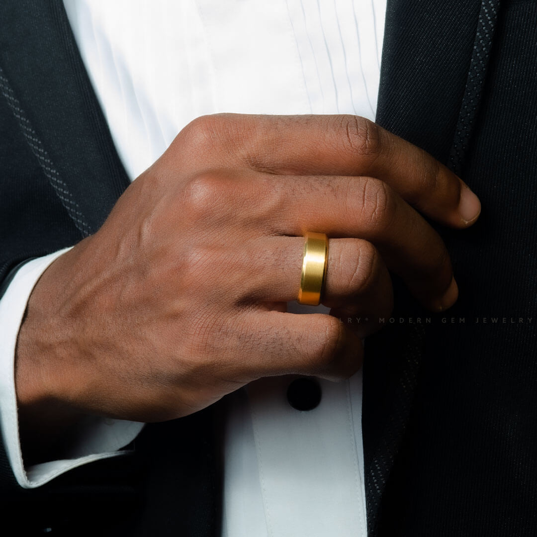 8mm gold mens wedding band store
